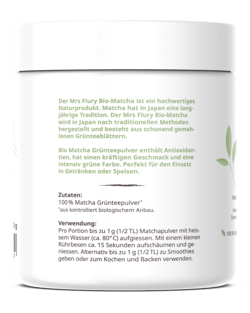 Bio Matcha Pulver aus Japan 100g – Mrs Flury Shop CH
